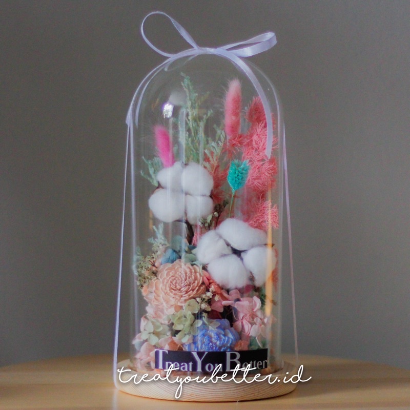 Jual Eterno Glass Dome / Bunga Kering / Bunga Dried / Glass Dome Murah ...