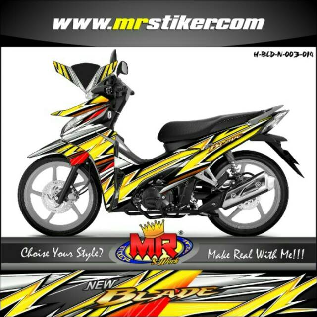 Jual Decal Dekal New Blade Fi 125 Stiker Sticker semi full desain keren ...