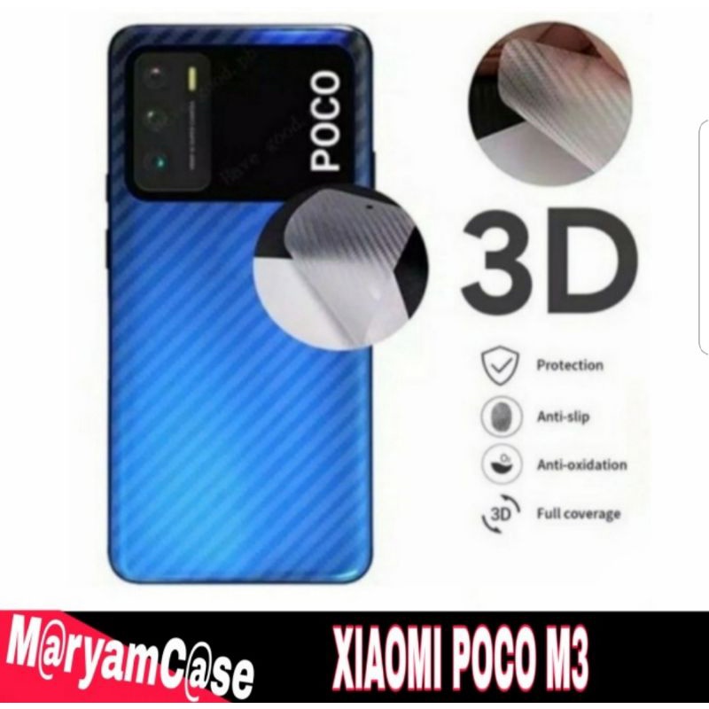 Jual Skin Carbon XIAOMI POCO M3 Back Garskin Anti Gores Belakang ...