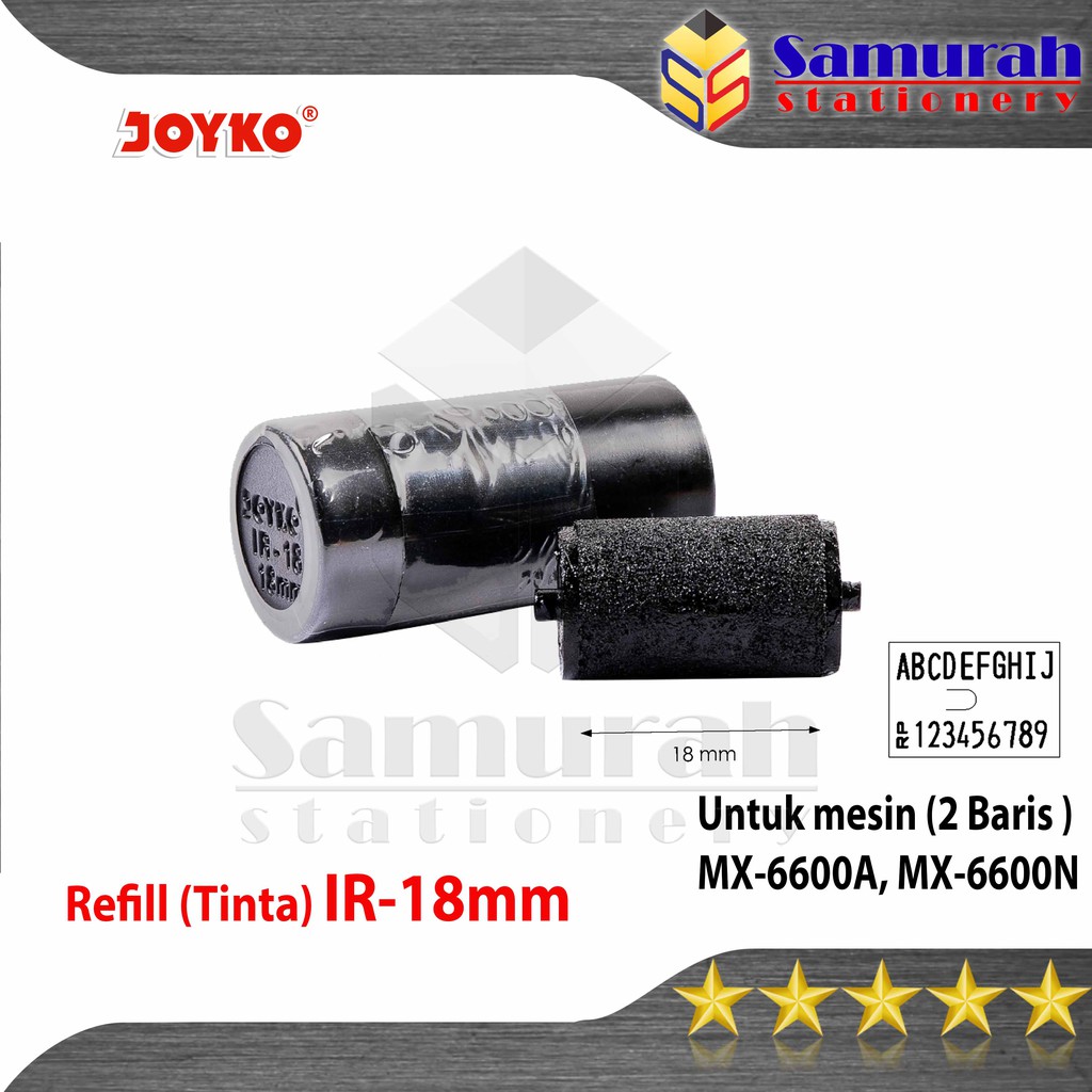 Jual Refill Tinta Label Rol Joyko IR 18 mm 2 Baris MX 6600 A / IR-20 1 ...