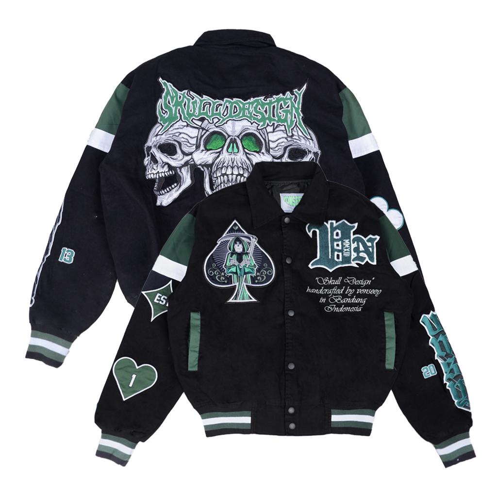 Jual SPADE SKULL VARSITY JACKET VONSEEY | Shopee Indonesia