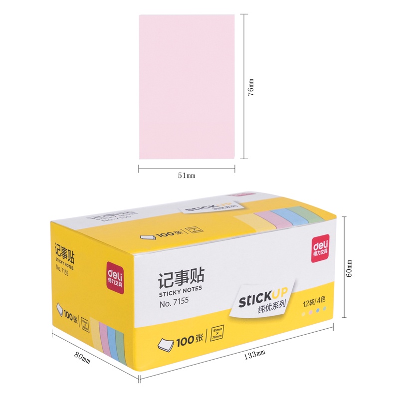 Jual Deli Sticky Notes / Memo Tempel / Kertas Penanda 100 Lembar ...