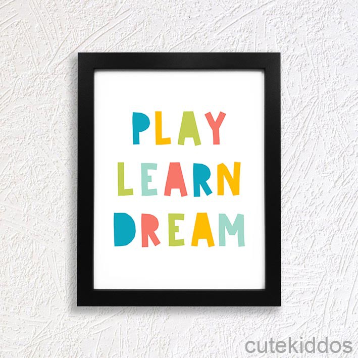 Jual Poster Lucu Inspiratif - Play Learn Dream Color - Dekorasi Kamar ...