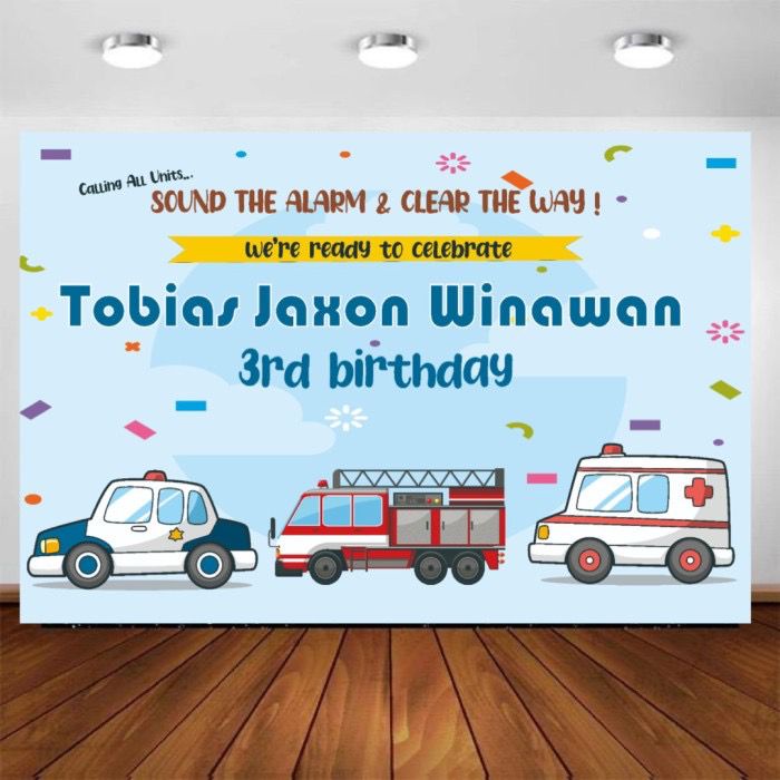 Jual Custom backdrop mobil pemadam otomotif cars polisi police car fire ...