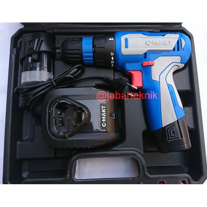 Jual BOR BATERAI 12 V CMART TAIWAN 2 BATERAI CORDLESS DRILL 10MM ...