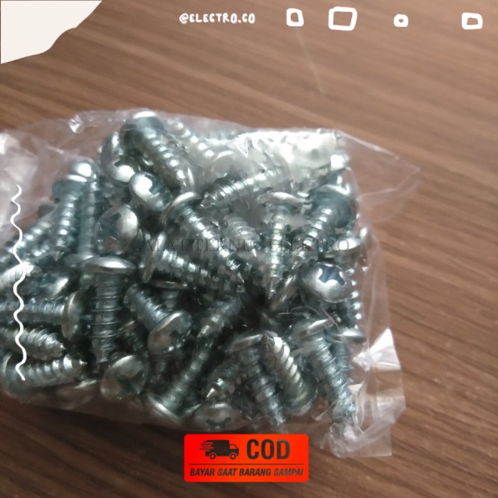 Jual sekrup philip tapping 6x5/8" hitam (1.5cm) | Shopee Indonesia