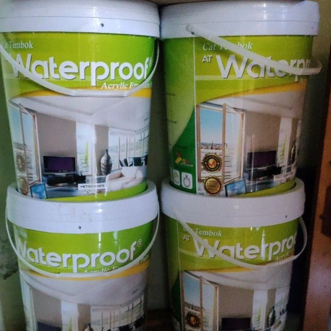 Jual CAT TEMBOK 18KG AT WATERPROOF EMULSION PAINT -JUMBO | Shopee Indonesia