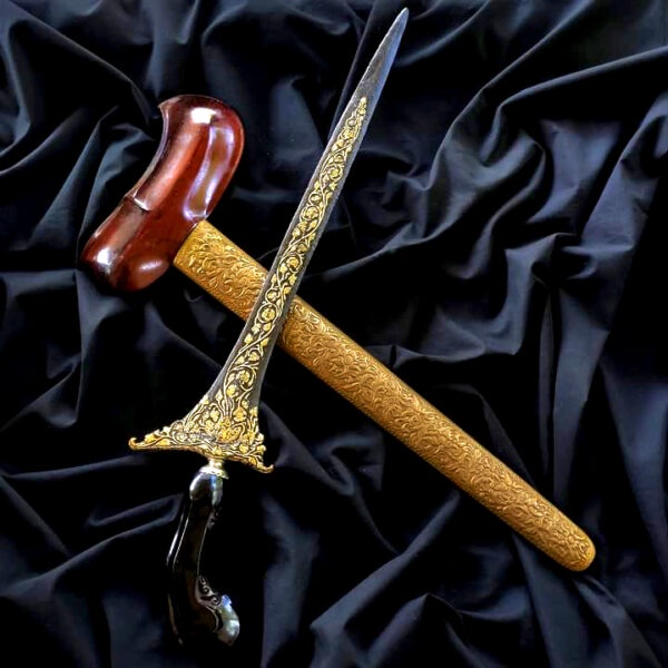Jual Keris Lurus Sepang Kinatah Emas Pamor Keleng Tangguh Tuban ...