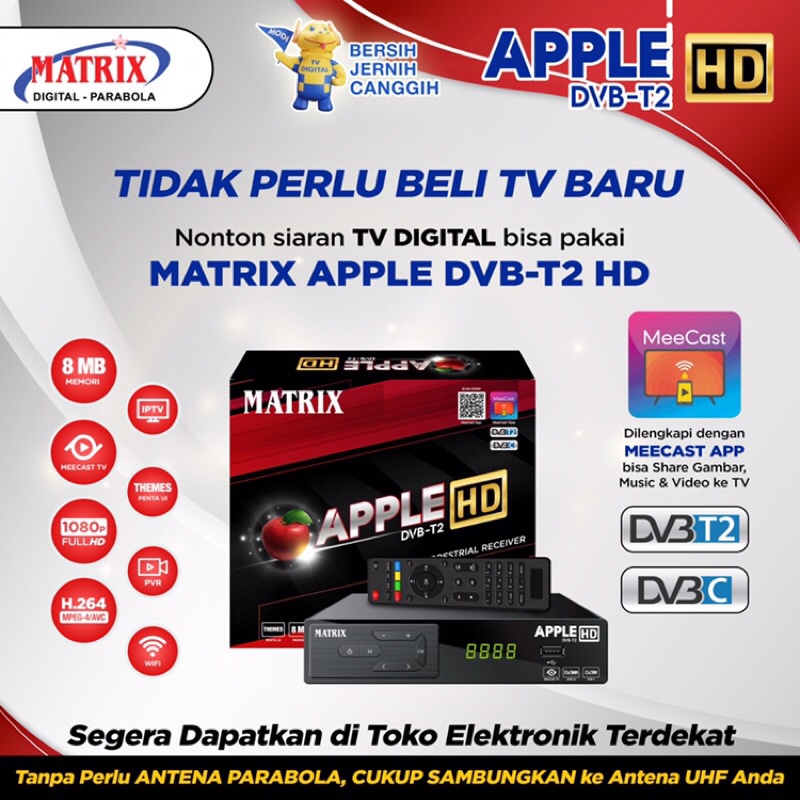 Jual Set Top Box Digital Matrix Apple HD DVBT2 | Shopee Indonesia
