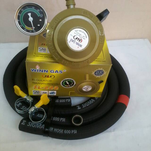 Jual Regulator Gas Matic Biogaz Winn Gas Sle 888 M Selang Gas Elpiji 3 ...