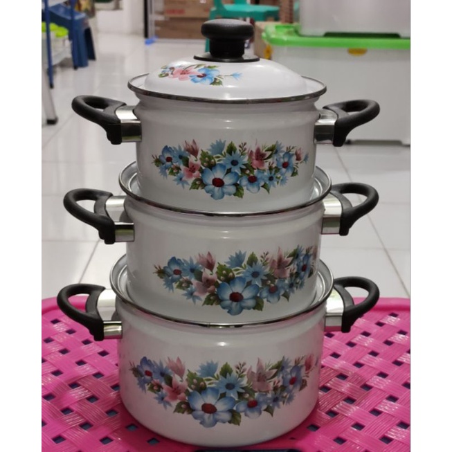 Jual Panci Enamel Ideal Jamaica Set 16/20 cm | Shopee Indonesia