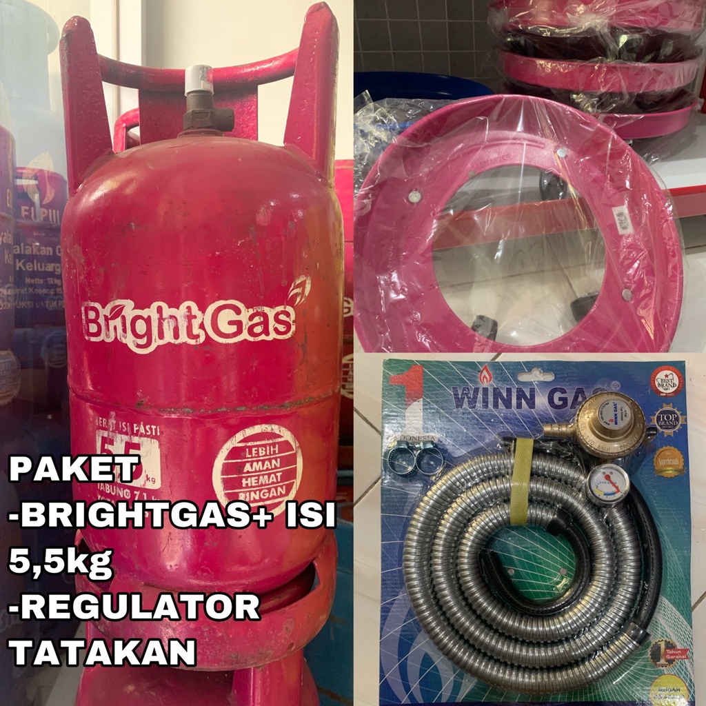 Jual Paket Bright Gas 5,5 kg Plus Isi + Regulator + Tatakan | Shopee ...