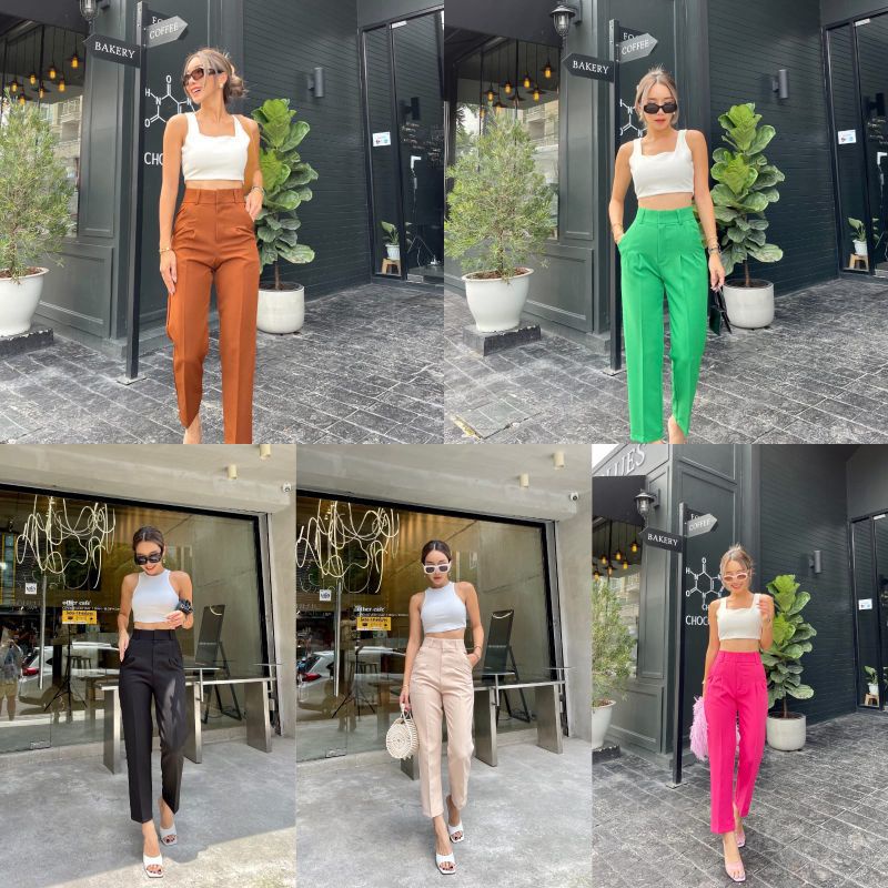 Jual Ready Lupinta Highwaist Pants Promthong import bangkok | Shopee ...