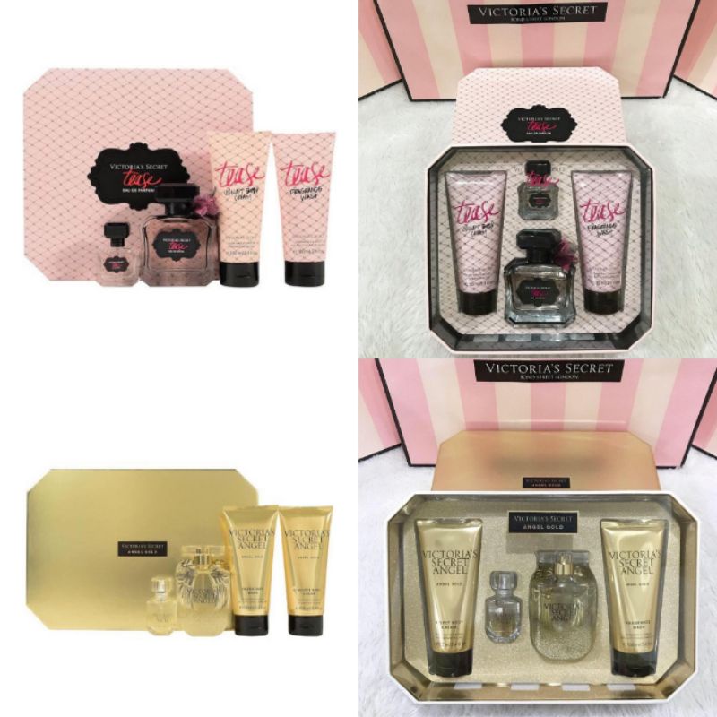 Jual Victoria's Secret TEASE & ANGEL GOLD Gift Set Box ( Dapat 4pcs) | Shopee Indonesia