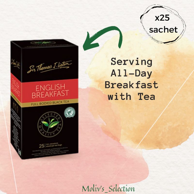 Jual Teh LIPTON ENGLISH BREAKFAST - Sir Thomas Tea Lipton - 25 sachet ...