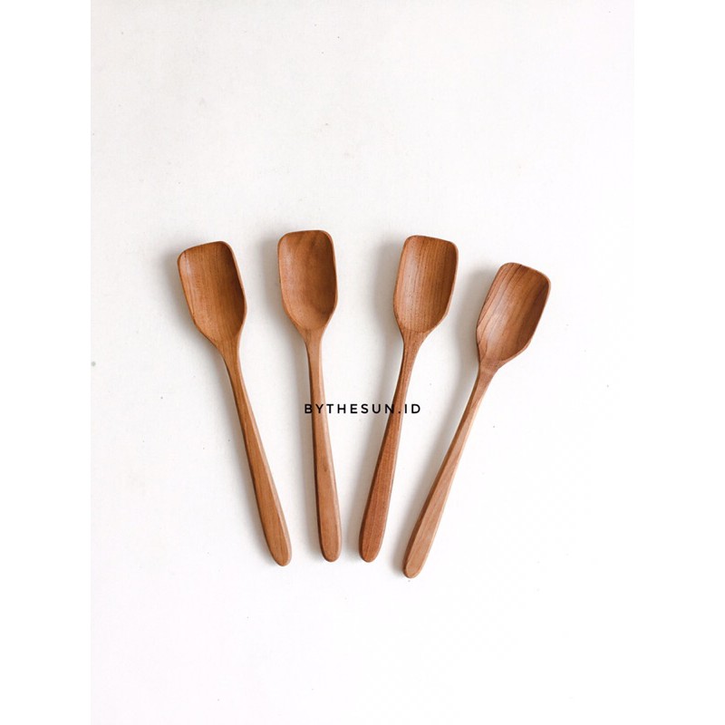Jual Sendok Kayu Jati | Sendok Pudding | Wooden Teak Spoon for Pudding ...