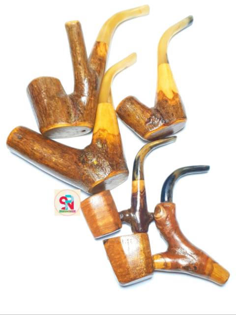 Jual Pipa Cangklong Rokok Tulang Sapi Mix Kayu Model popay | Shopee ...