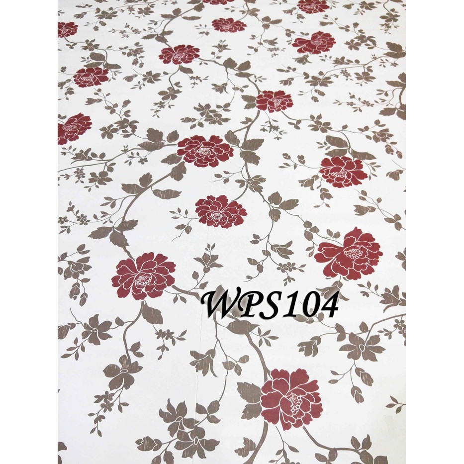 Jual Wallpaper Dinding Red White Flower ratudinding Stiker Dekorasi ...