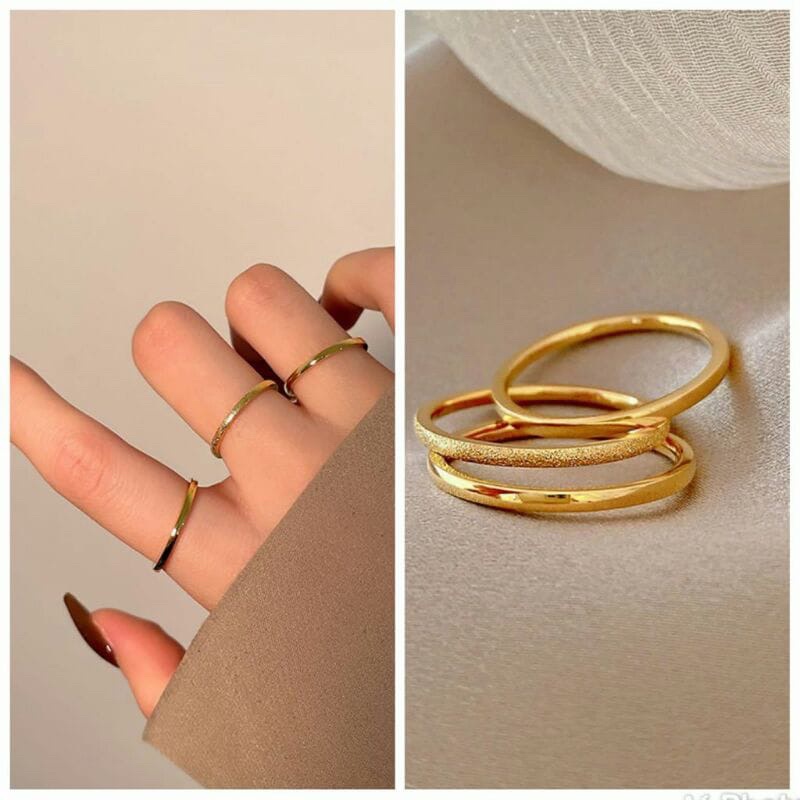 Jual Cincin Titanium Korea Style Fashion Trending Isi 3 Trending Premium C25 | Shopee Indonesia