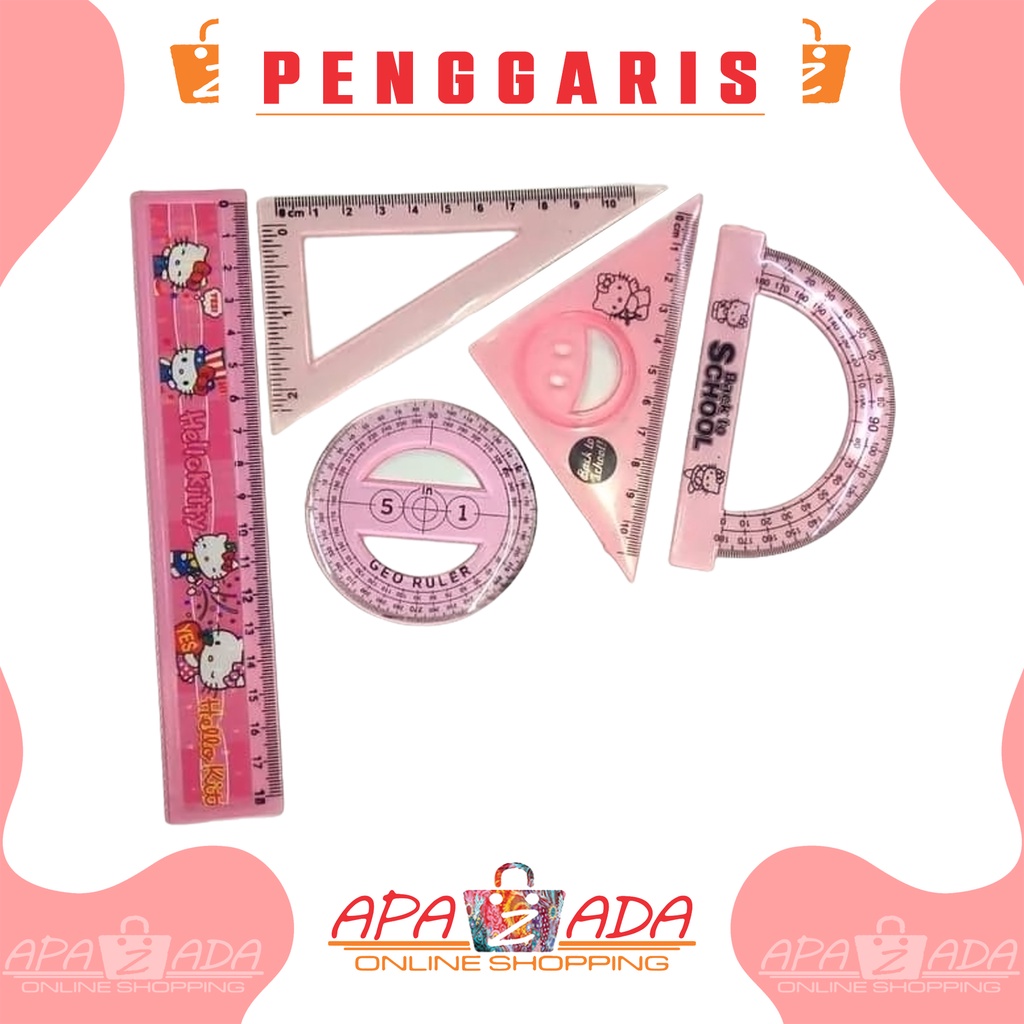Jual Apazada - Penggaris Set Lengkap Kartun / Set Penggaris Sekolah Set ...