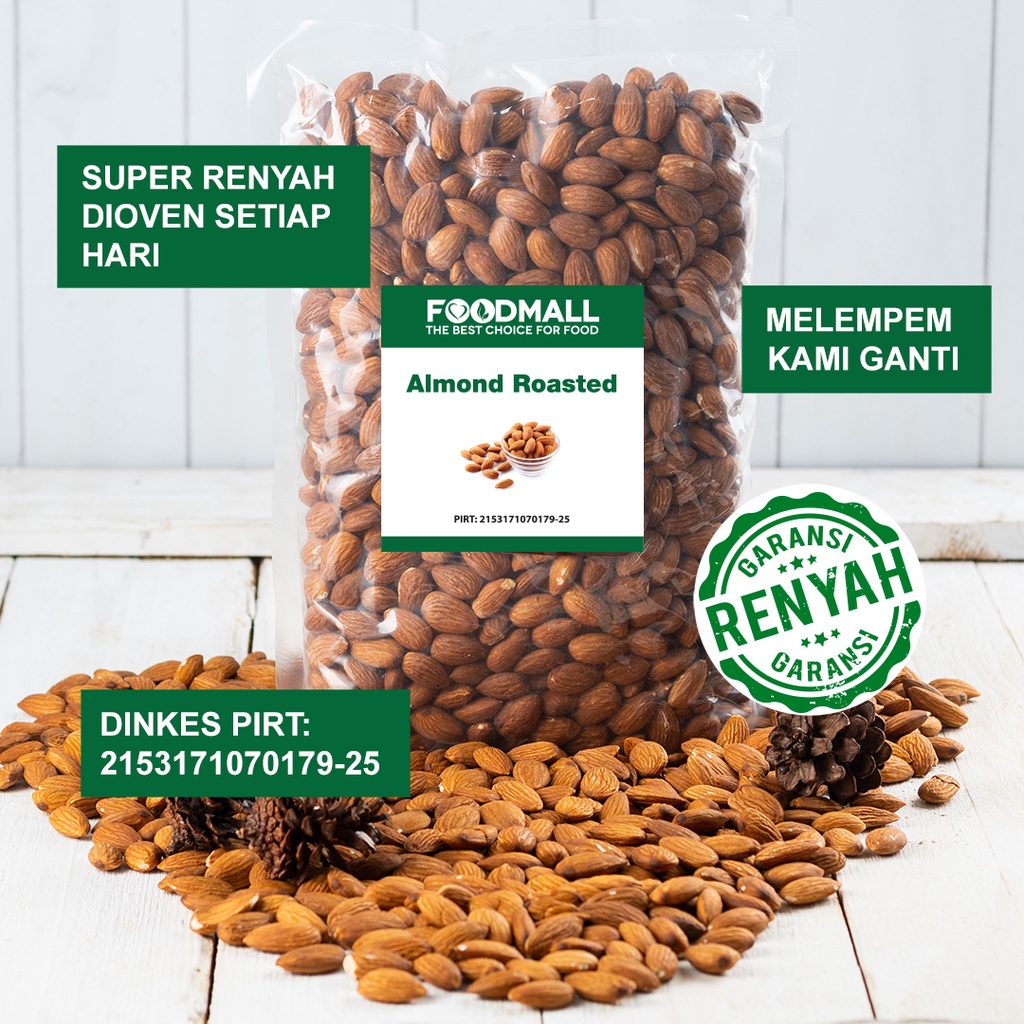 Jual Almond Roasted / Kacang Almond Panggang 1 kg Cemilan Sehat ...