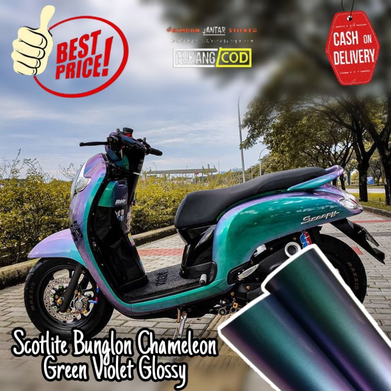 Jual STIKER SKOTLET BUNGLON AURORA VIOLET GREEN GLOSSY STIKER SCOTLITE ...