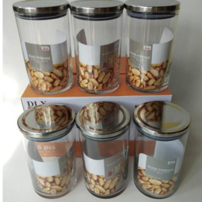 Jual Toples Kaca Canary Kedap Udara Set 6 Pcs Uk 880 Ml Tutup Stainless Beningbeningmart ...