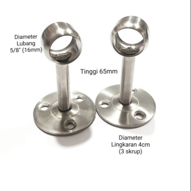 Jual Bracket tembus pipa stainless 5/8" (16mm) / Gantungan Pipa ...