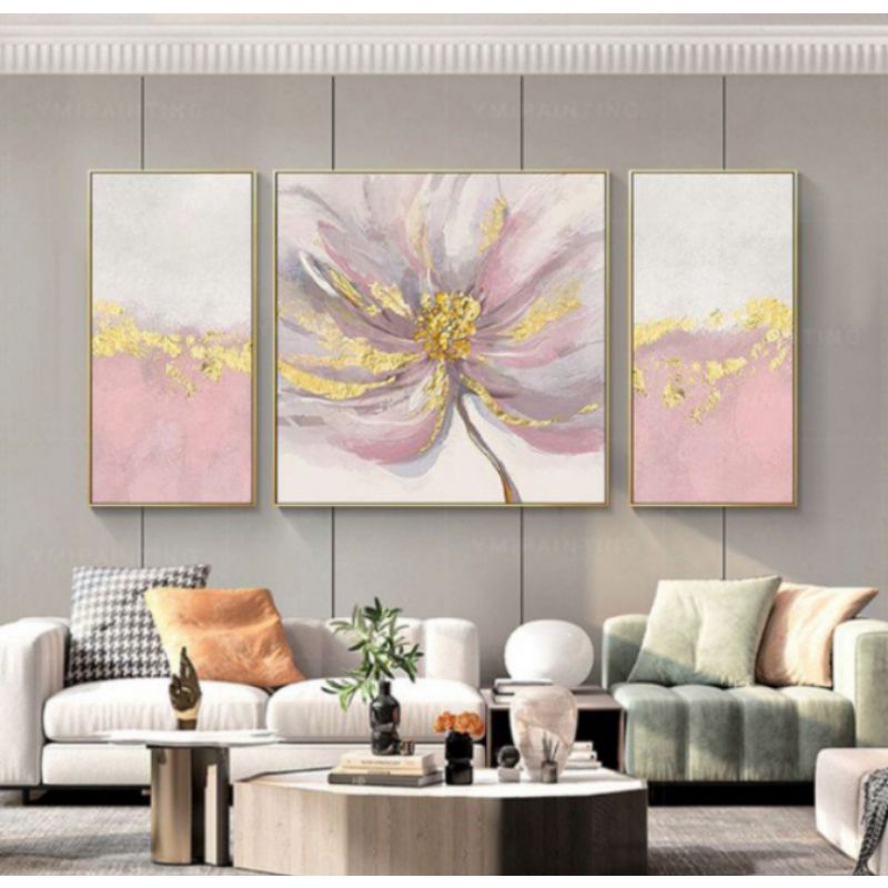 Jual lukisan bunga minimalis modern 120 x 60 cm 30x60 2 (kanan kiri ...