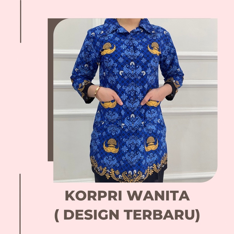 Jual SERAGAM BATIK BAJU KORPRI WANITA TERBARU / BAJU BATIK KOPRI WANITA | Shopee Indonesia
