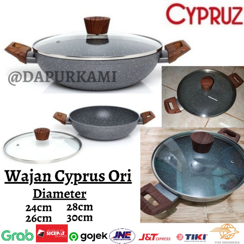 Jual Wajan Cypruz Wok Kaca Marble Induksi Anti Lengket 26cm + Tutup Kaca | Shopee Indonesia