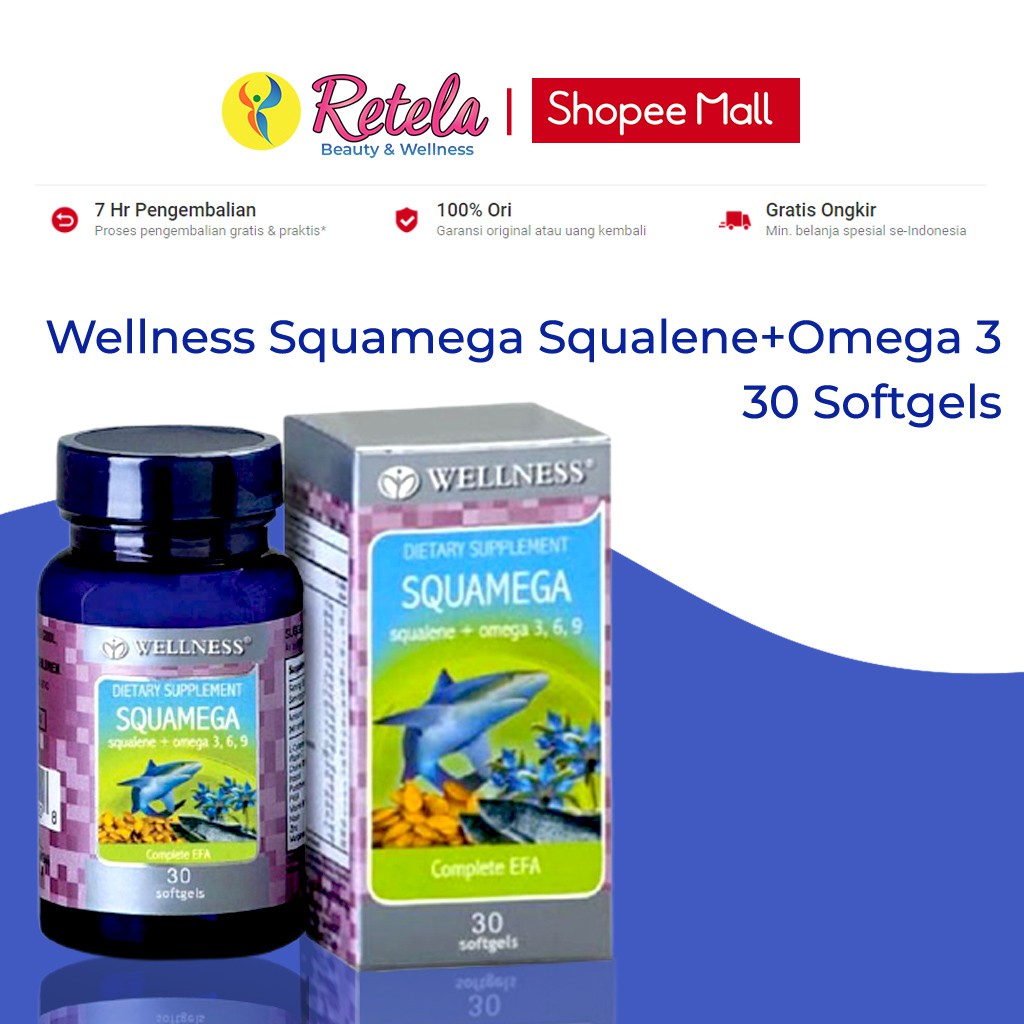 Jual Wellness Squamega - 30 Softgels Squalene+Omega 3 | Shopee Indonesia