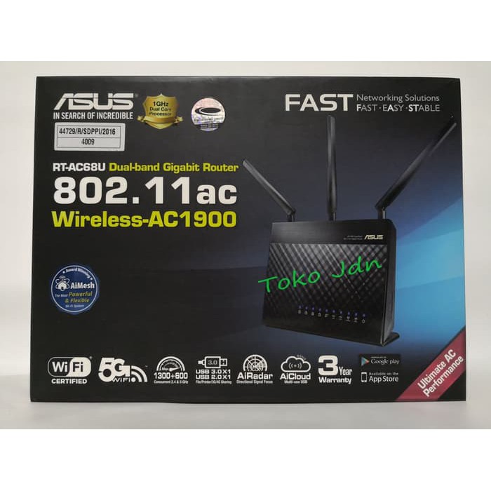 Jual Asus Wireless Router RT-AC68U AC1900 Dual-Band Wi-Fi Gigabit Router | Shopee Indonesia