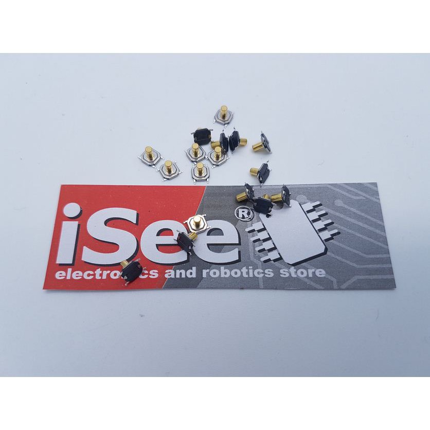 Jual push button touch 4* 4*4.3mm 4p 4pin four leg switch metal copper ...