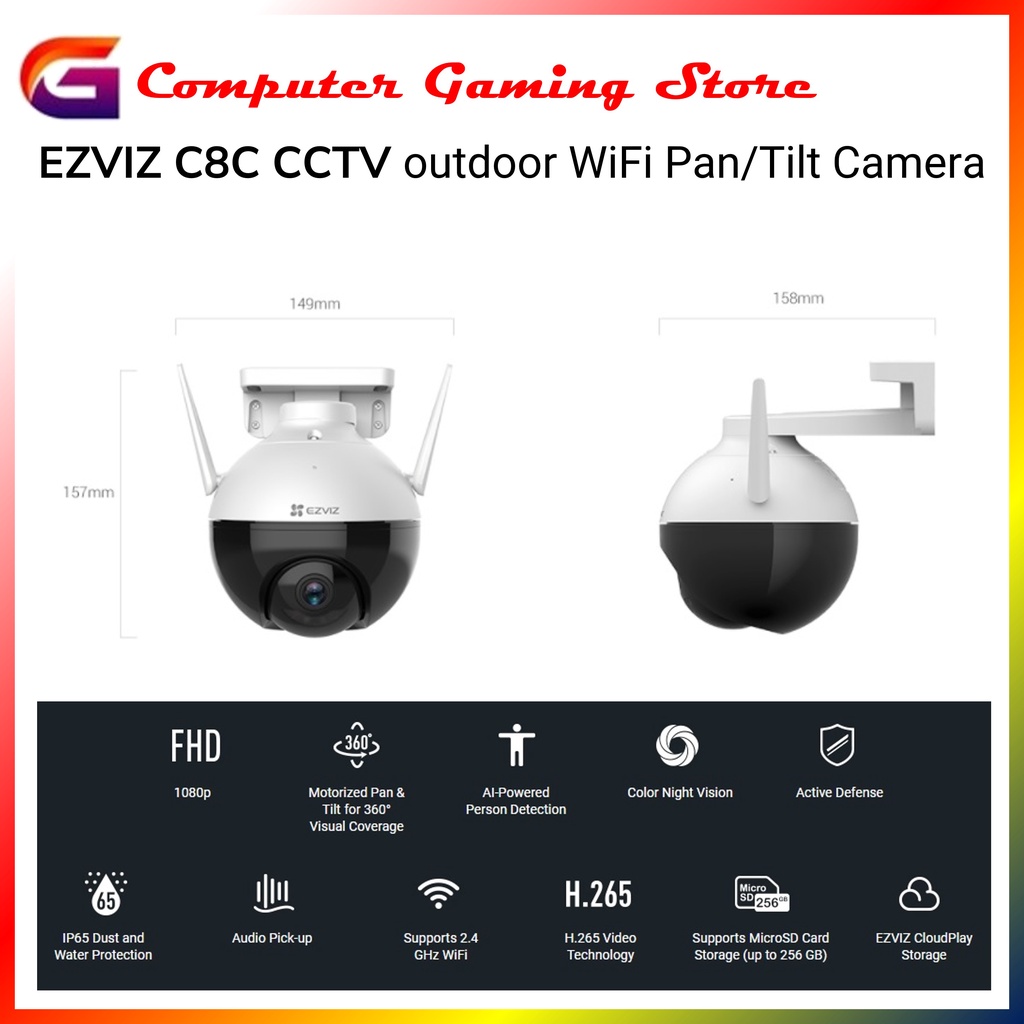 Jual EZVIZ C8C CCTV FHD outdoor WiFi Pan / Tilt Camera | Shopee Indonesia