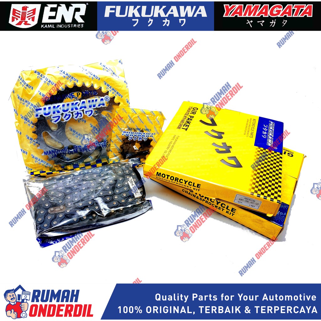 Jual GIR GEAR SET GIR PAKET DRIVE CHAIN KIT SHOGUN R 110 FUKUKAWA 428H ...