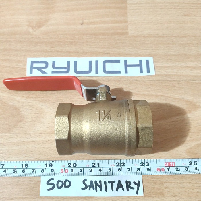 Jual Ball Valve 1 1/4" Ryuichi Kuningan - Stop Kran 1 1/4 Inch Handel | Shopee Indonesia