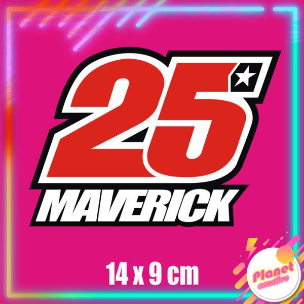 Jual Stiker Moto GP Vinales Nomor Balap 25 (Cutting Sticker) 14 x 9 cm ...