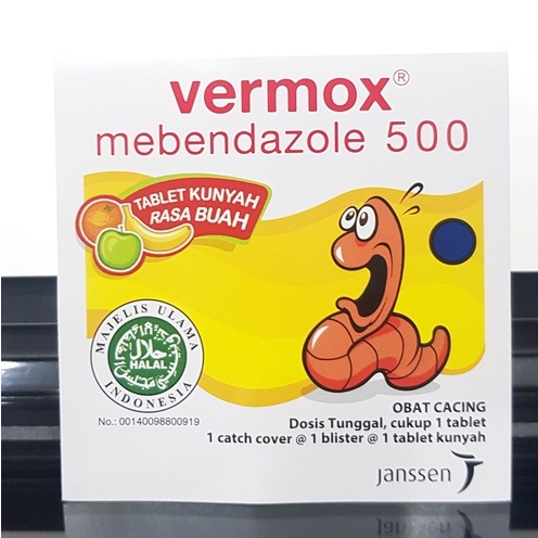 Jual Vermox Mebendazole 500 obat cacing tablet kunyah | Shopee Indonesia