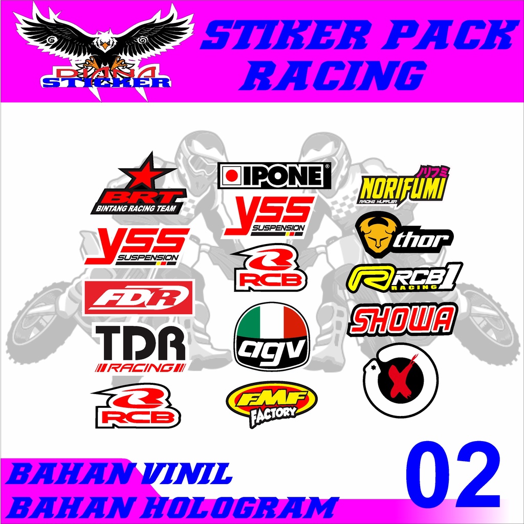 Jual STIKER PACK RACING SATUAN SUDAH CUTTING LANGSUNG TEMPEL.S.02 ...