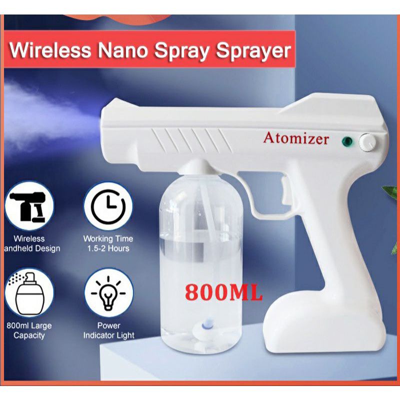 Jual Nano Spray Disinfectan Gun Blue Light UV Atomizer Electric Alat ...