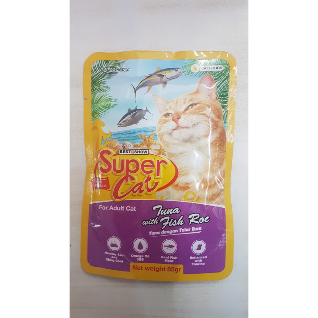 Jual Super Cat Pouch 85gr Wet Cat Food Supercat Sachet Makanan Basah ...