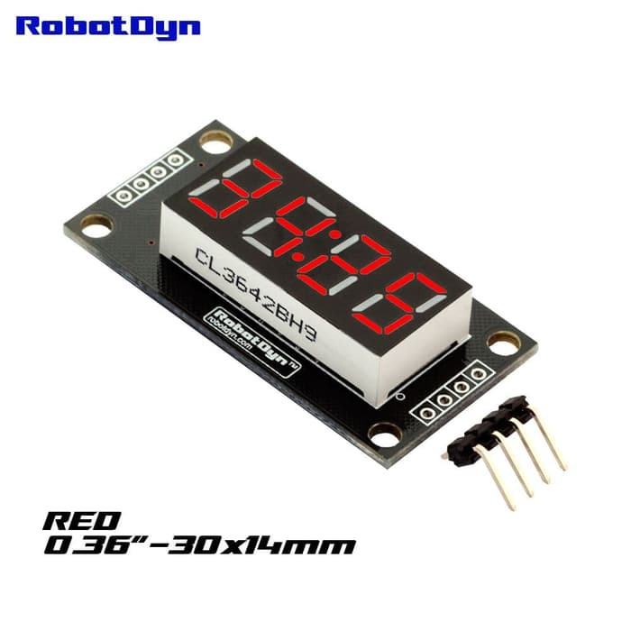 Jual RED CLOCK 0.36" 4-Digit LED Display Tube 7-segments Merah TM1637 ...