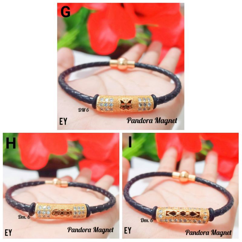 Jual Gelang Pandora kunci Magnet Liontin Tabung Varian Motif dan Warna ...