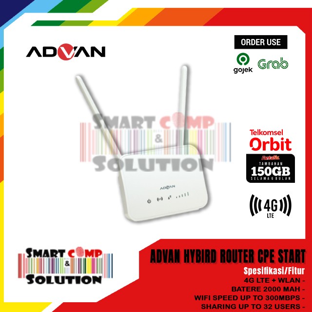 Jual Telkomsel Orbit Advan CPE START Modem Router WiFi Wireless 4G LTE ...