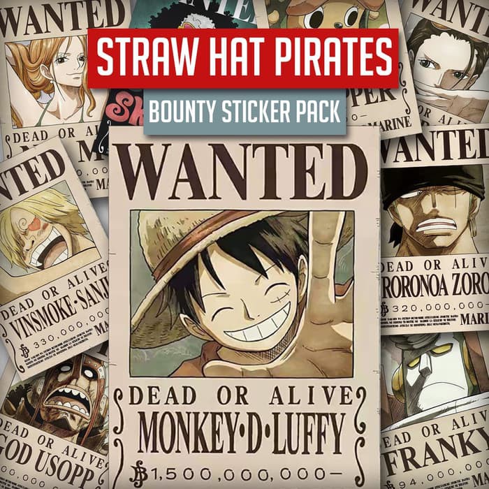 Jual Stiker pack One Piece SHP Bounty ukuran mini 8cm (isi 9 pcs ...
