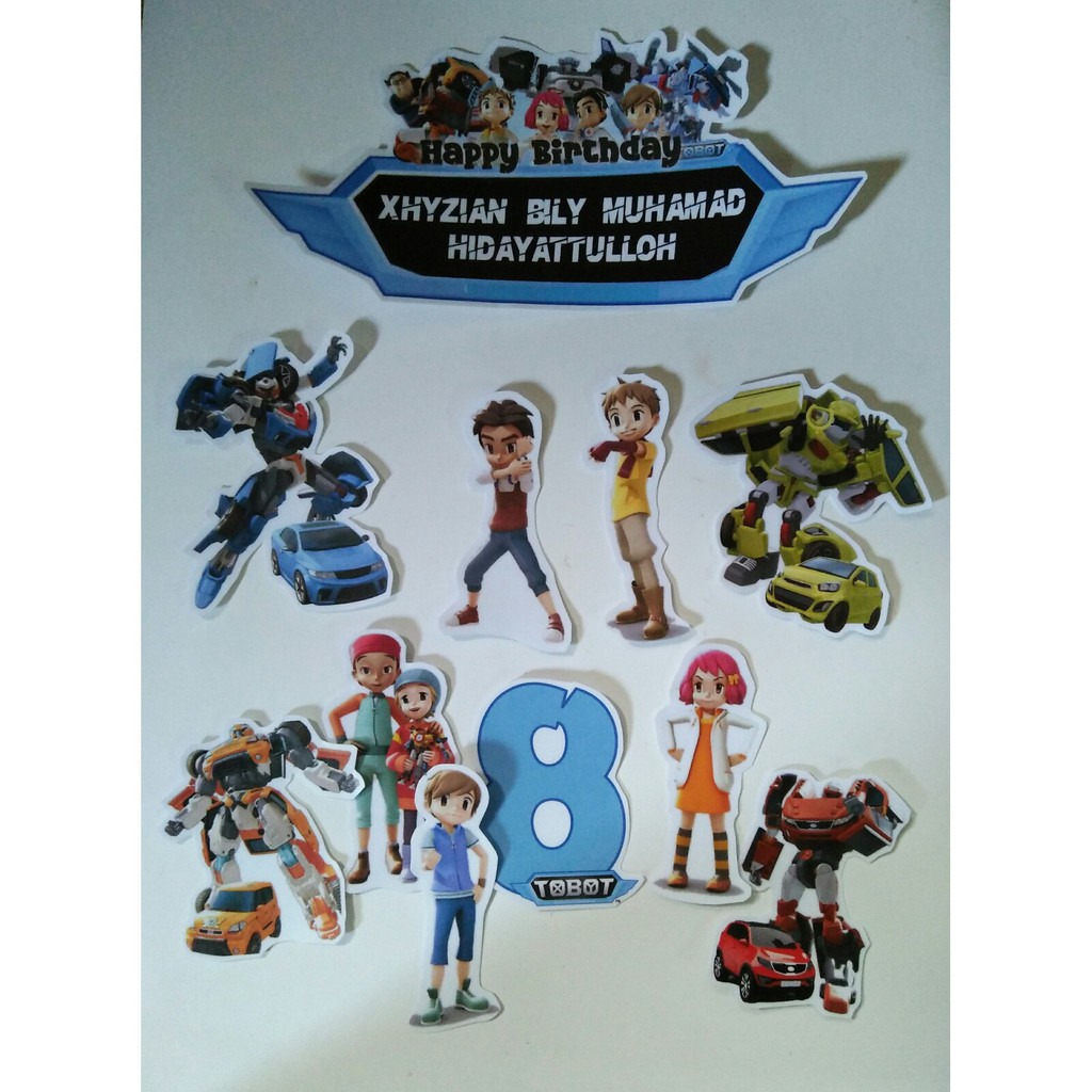 Jual Sticker Topper Cake Custom Tobot | Shopee Indonesia
