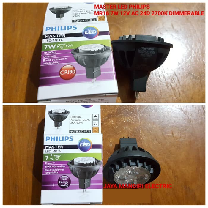 Jual PHILIPS MASTER LED MR16 6.5W 12V 24D 2700K / 3000k / 4000k ...