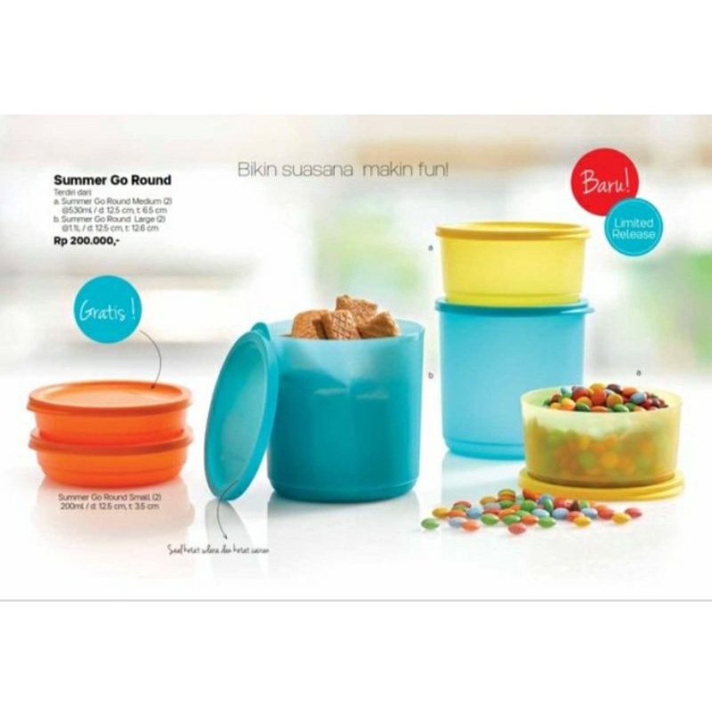 Jual summer go round Tupperware set(6pcs) | Shopee Indonesia