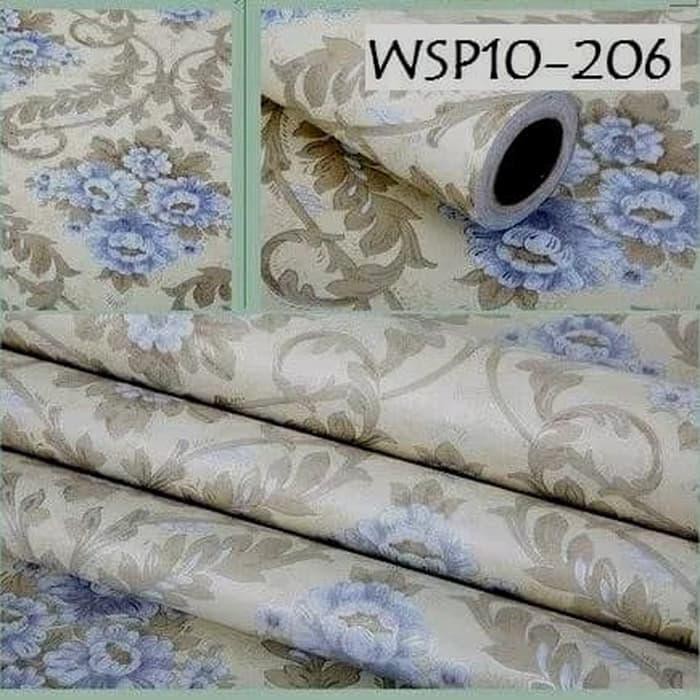 Jual Premium Jaminan Mutu Wall Paper Stiker Wallpaper Batik Coklat Biru